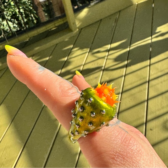 Collina Strada | Jewelry | Collina Strada Green Candy Pod Ring | Poshmark